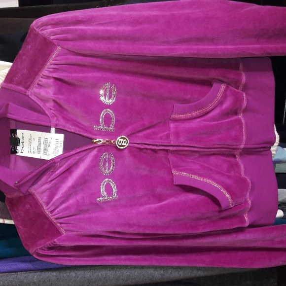 bebe | Tops | Bebe Y2k Velour Track Suit Jacket Top | Poshmark